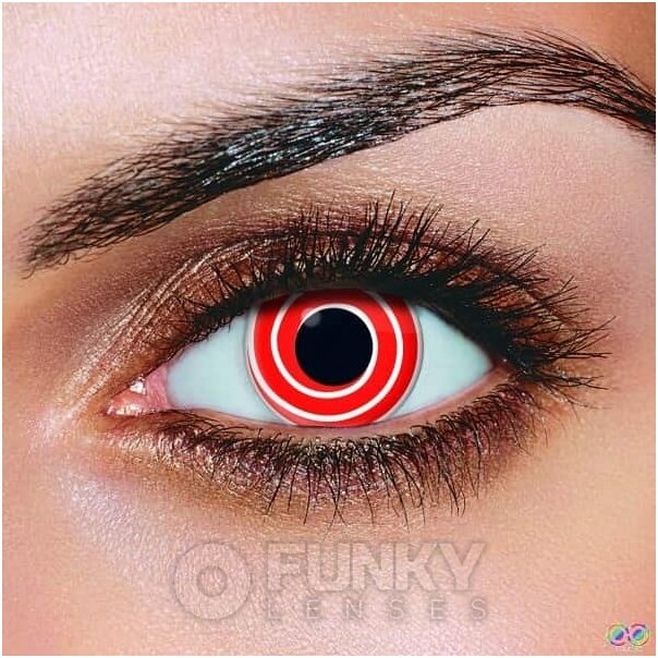 Lentilles colorées cosplay rouge spirale | Lentilles de contact mensuelles