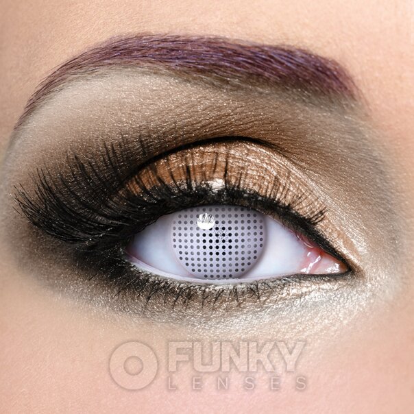 Mesh White Cosplay Colored Lenses | Monthly Contact Lenses