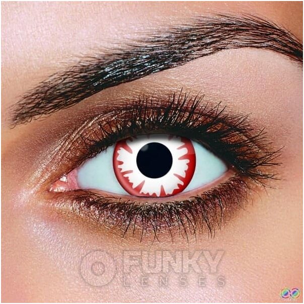 Red White Demon Cosplay Contact Lenses | Monthly Costume Colored Lenses