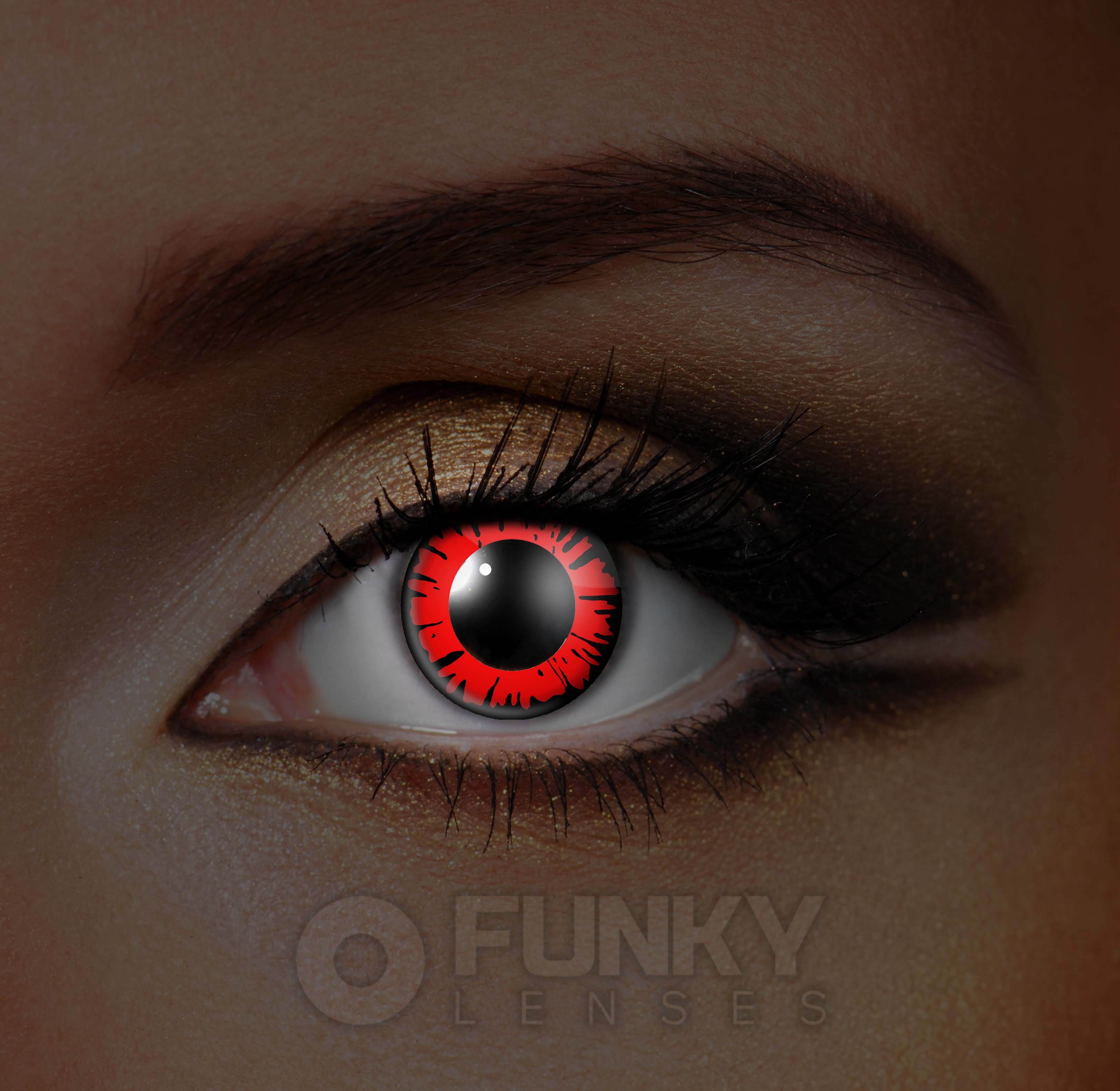 Glow UV Dolly Eye Red Colored Lenses | Monthly Contact Lenses