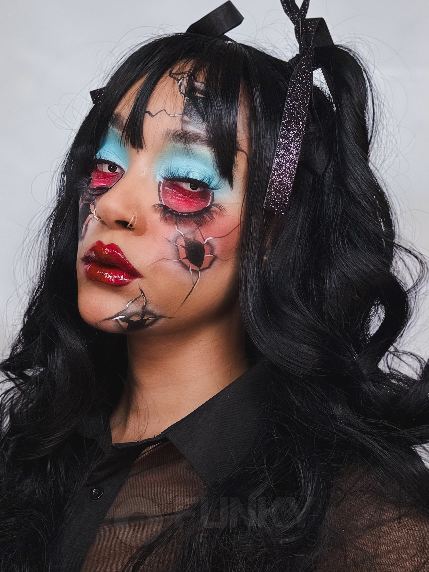 Lentilles de contact noires et blanches Luna pour cosplay | Lentilles ...