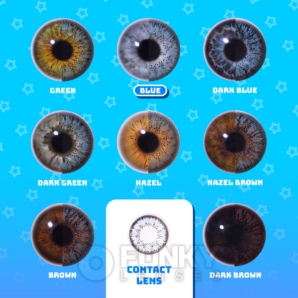 Two Tone Sky Blue Natural colored Lenses (90 Day) | Funky Lenses