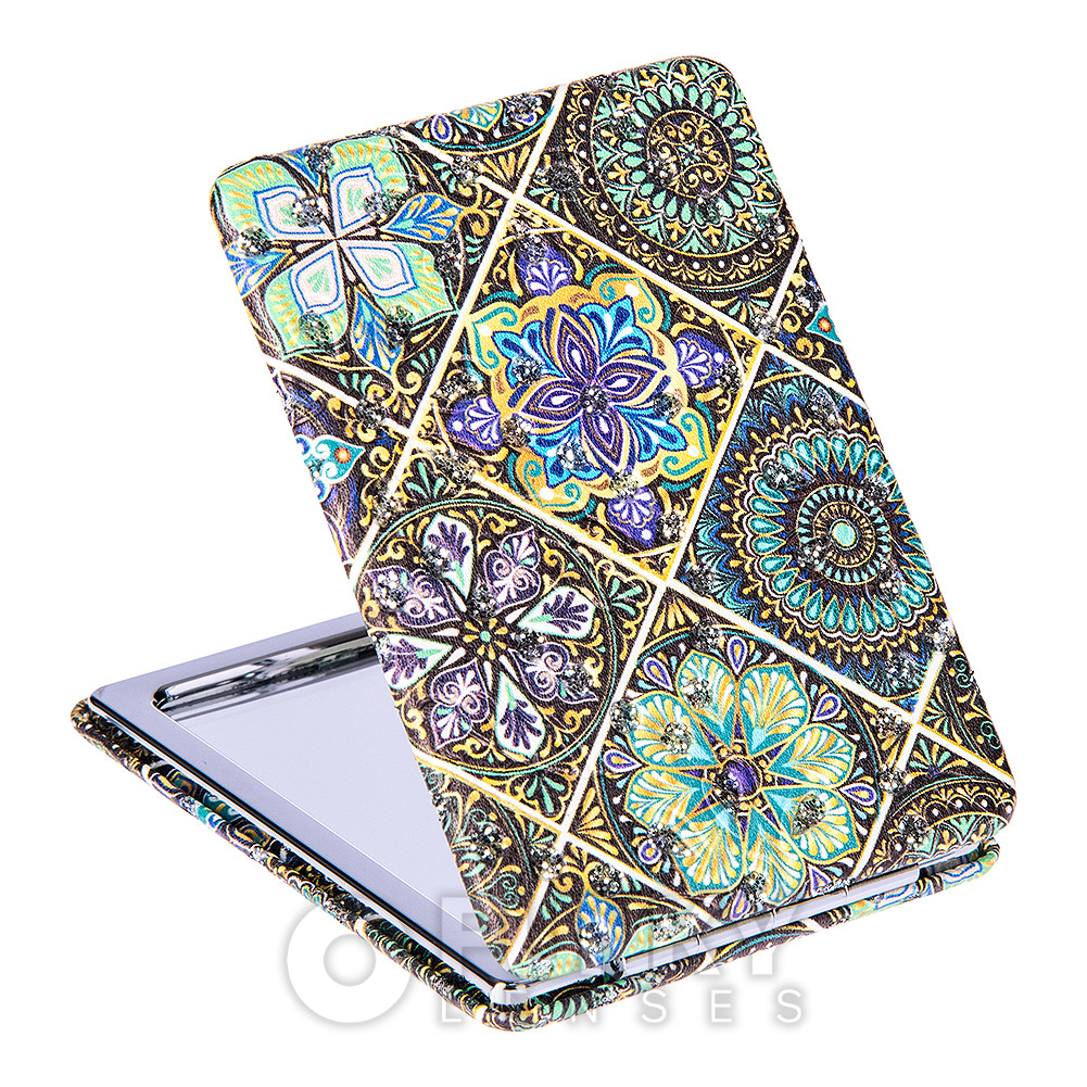 Square Mandala Compact Mirror | Cheap Makeup Mirror