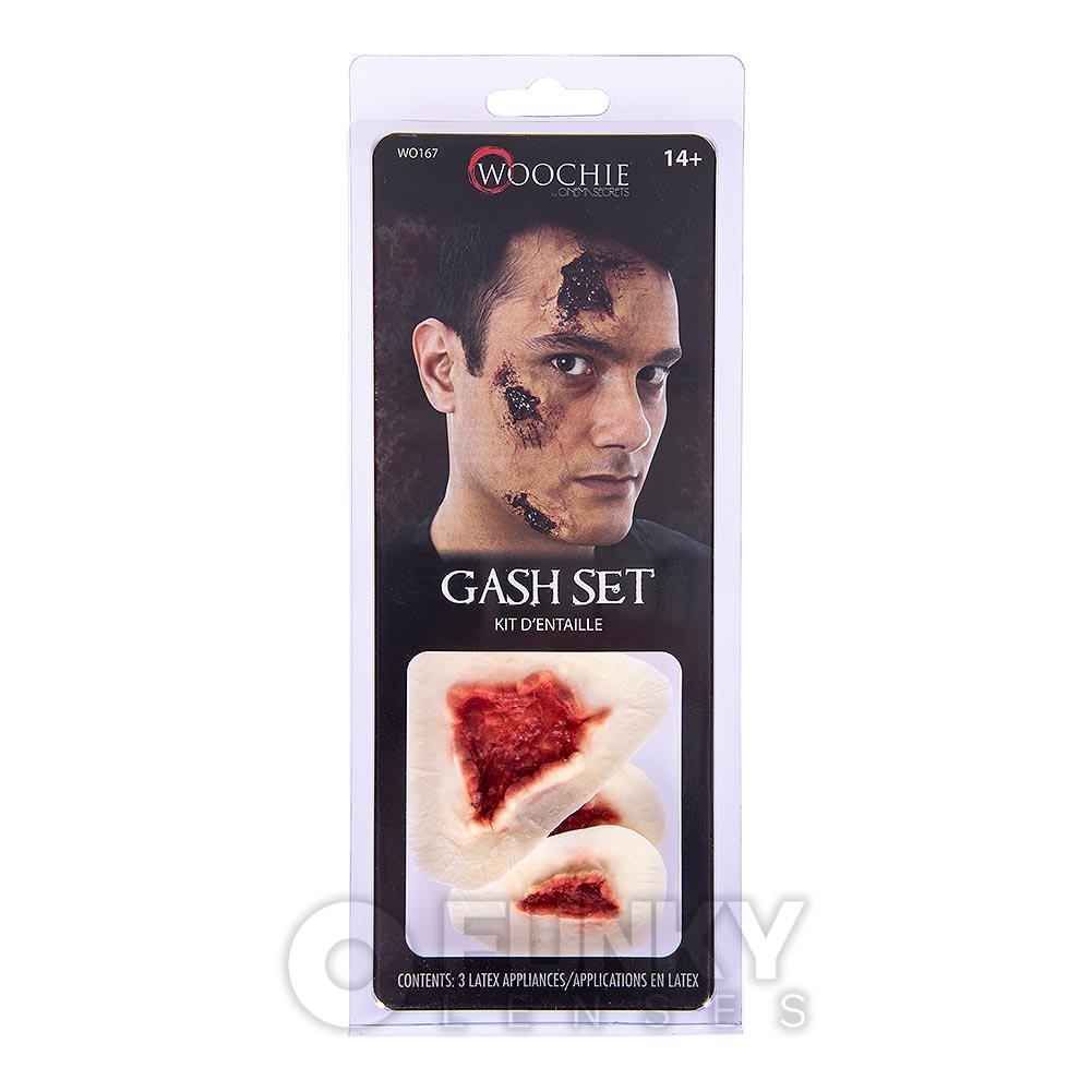 Woochie 3piece Gash Set Prosthetic | Cosplay Makeup & Halloween Accessories