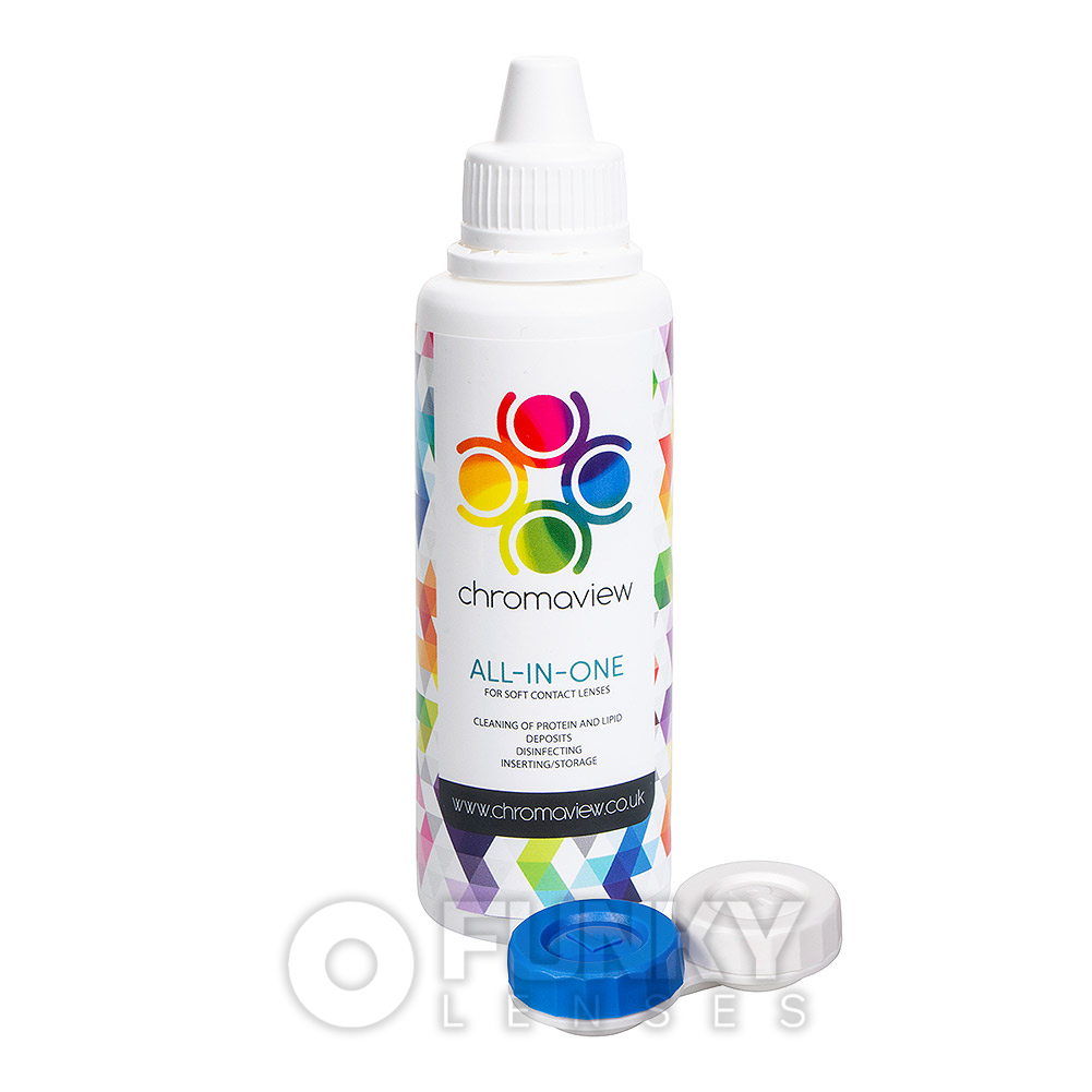 Funky All In One Contact Lens Solution & Case | Natural & Costume